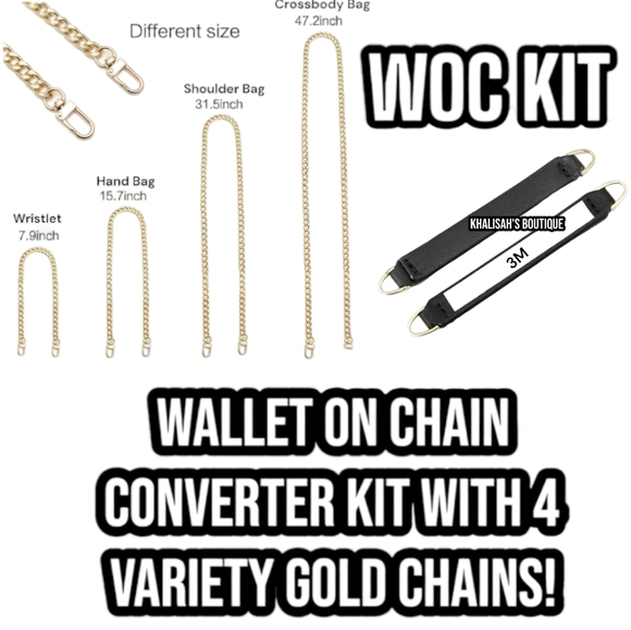 CHANEL | Accessories | Woc Conversion Kit 4 Variety Gold Chains Strap ...